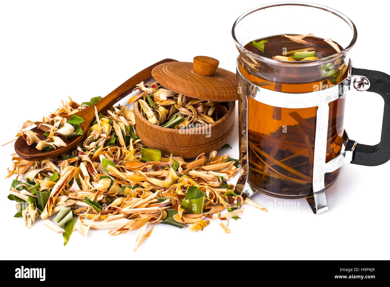 Wonderful Thai herbal tea with Pandan and Lemongrass. Studio Photo ...