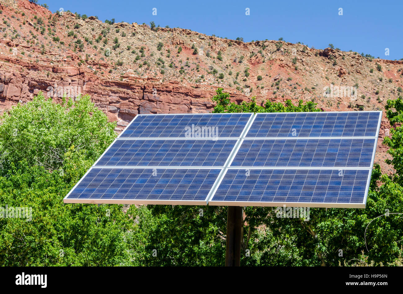 Solar panels, Springdale, Zion National Park, Utah, USA Stock Photo - Alamy