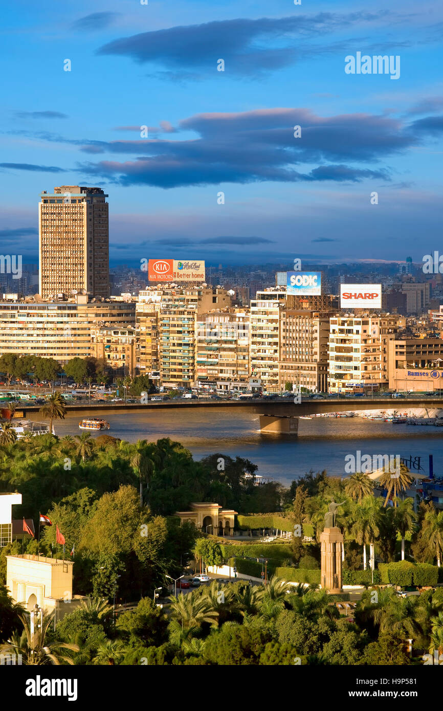 Cairo skyline and Nile river, Egypt Stock Photo - Alamy