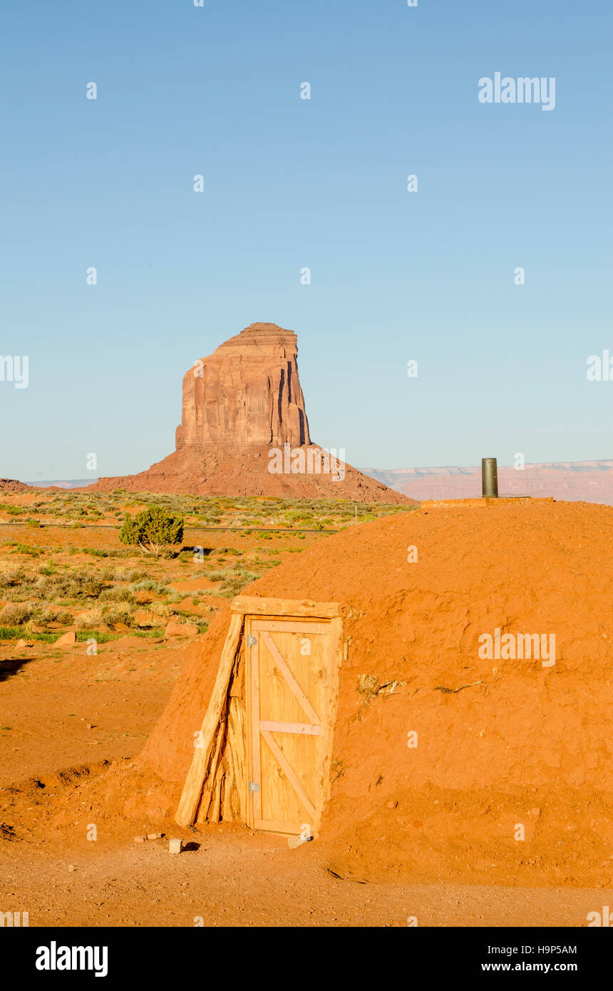 Navajo hogan dwelling, Monument Valley Navajo Tribal Park, Monument ...