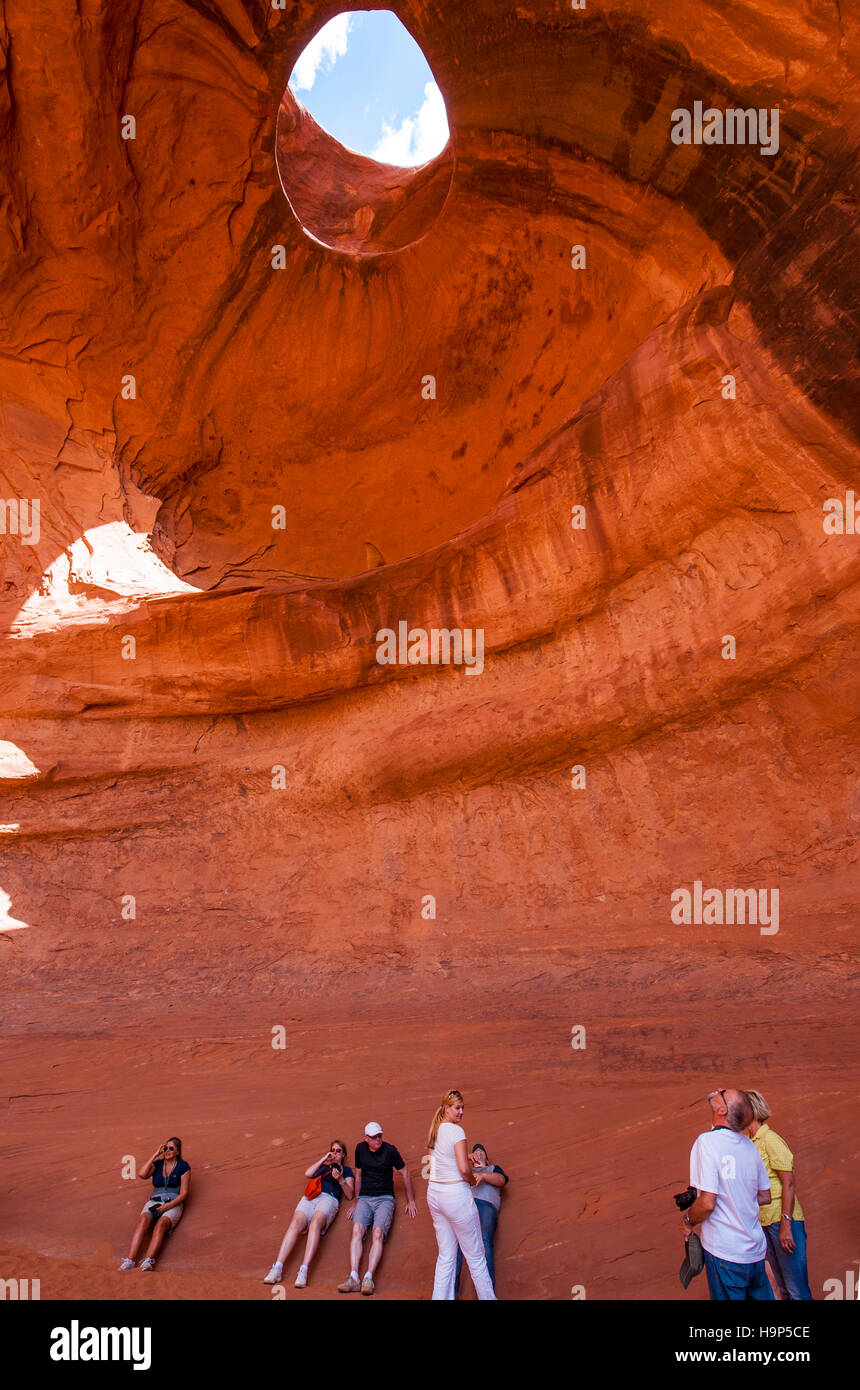 Big Hogan cave with natural skylight, Monument Valley Navajo Tribal ...