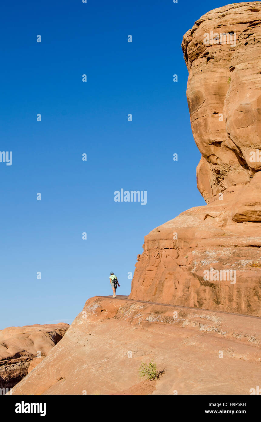 Hiking to Delicate Arch, Arches National Park, Utah, USA. (MR Stock ...