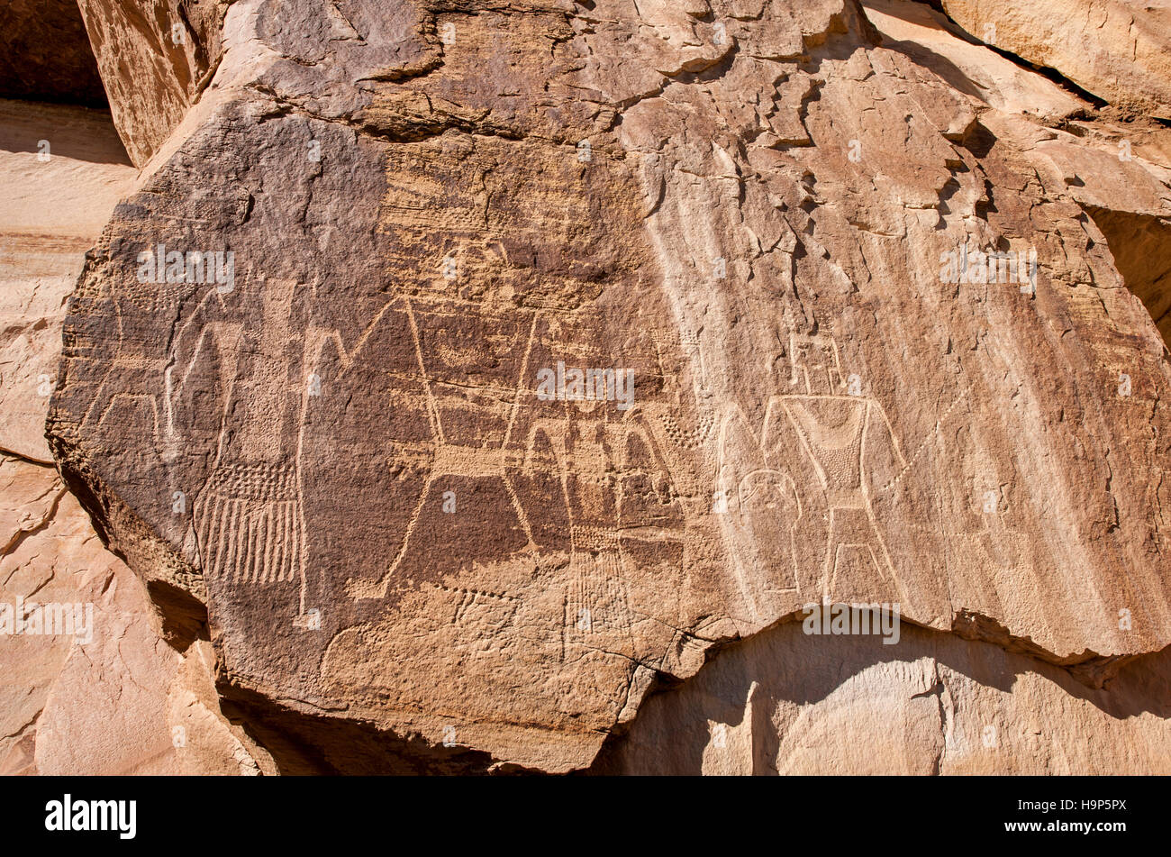 Indian petroglyphs on the McConkie Ranch, Vernal, Utah, USA Stock Photo ...