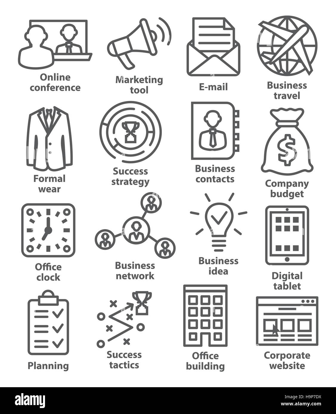 Management icon set 12 icons Stock Vector Images - Alamy