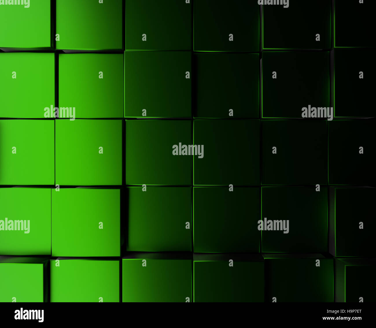 Abstract background with metallic green cubes, 3d rendering Stock Photo ...