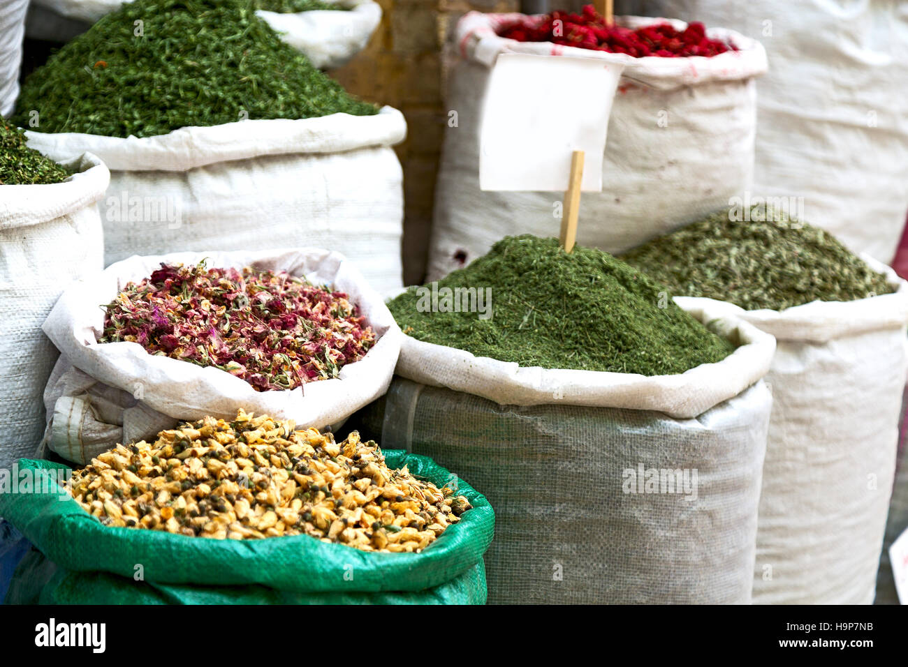 blur in iran bazaar old market spice ingredient for food exotic herb ...