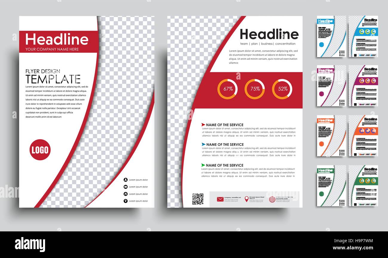Template flyer A4 with space for a photo. brochure design in 5 color ...