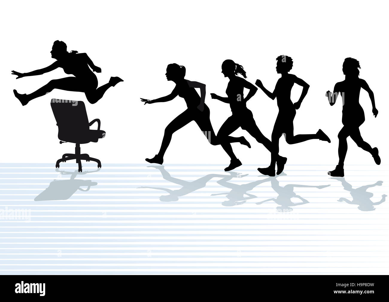 Hurdles in the office Stock Photo - Alamy