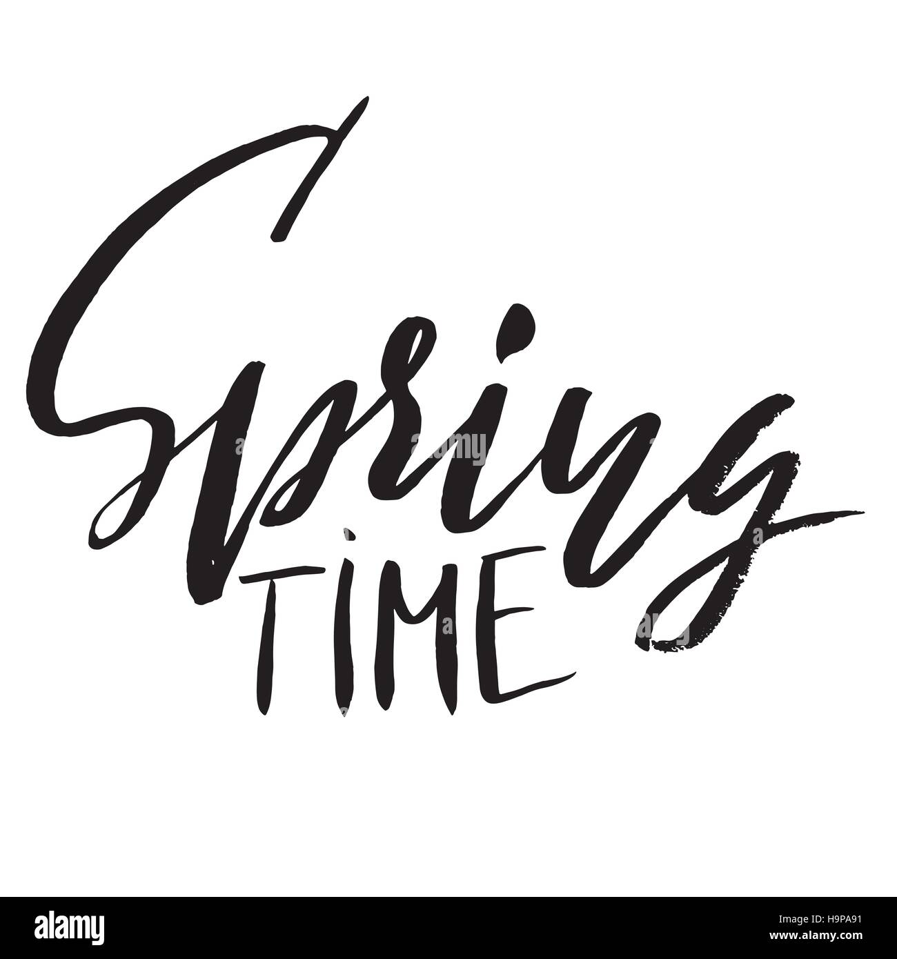 Hand lettered style spring design on a white background. Spring Time ...
