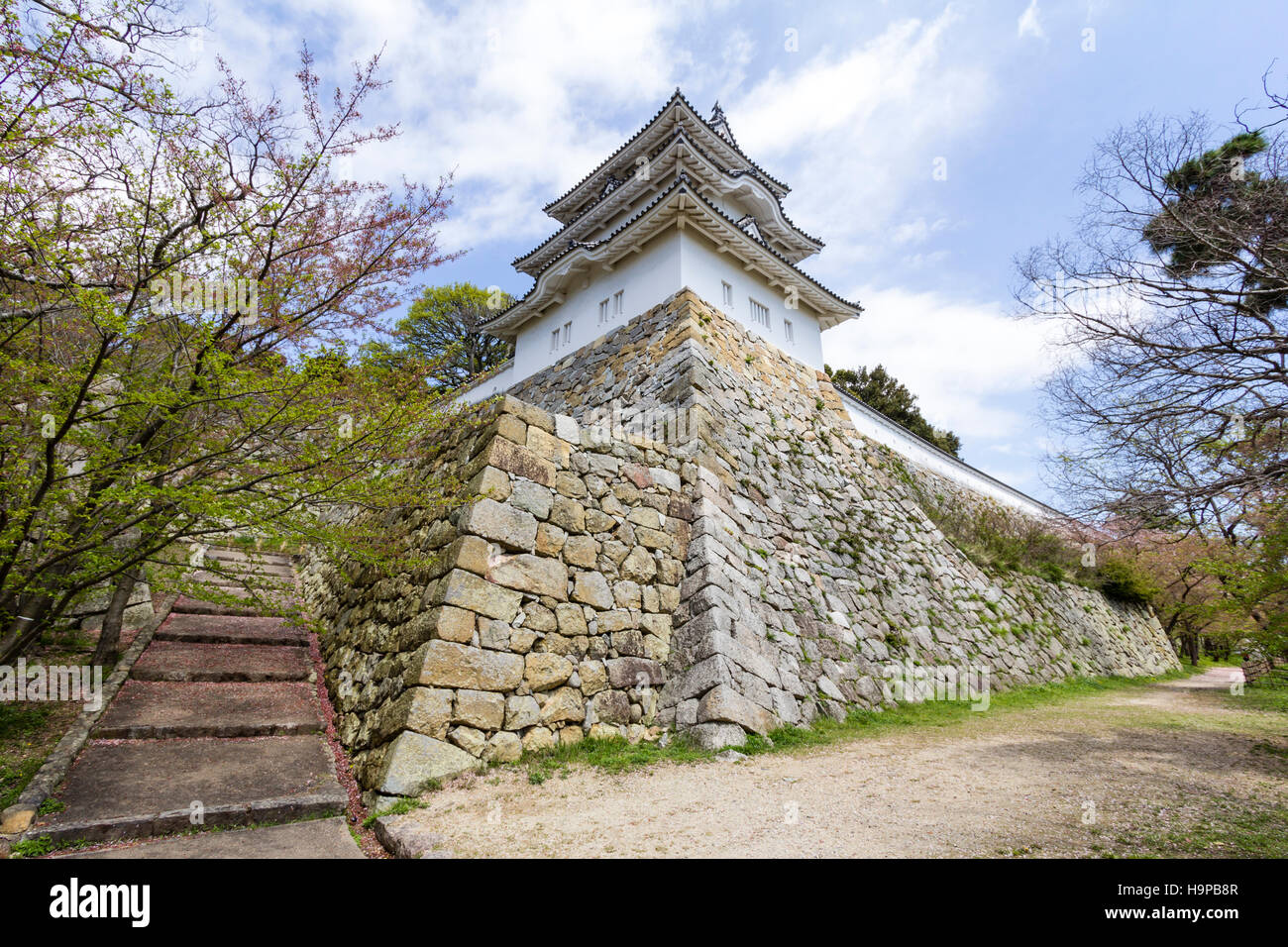 Japan, Akashi castle, AKA Kishun-jo. three-story Hitsujisaru Yagura ...