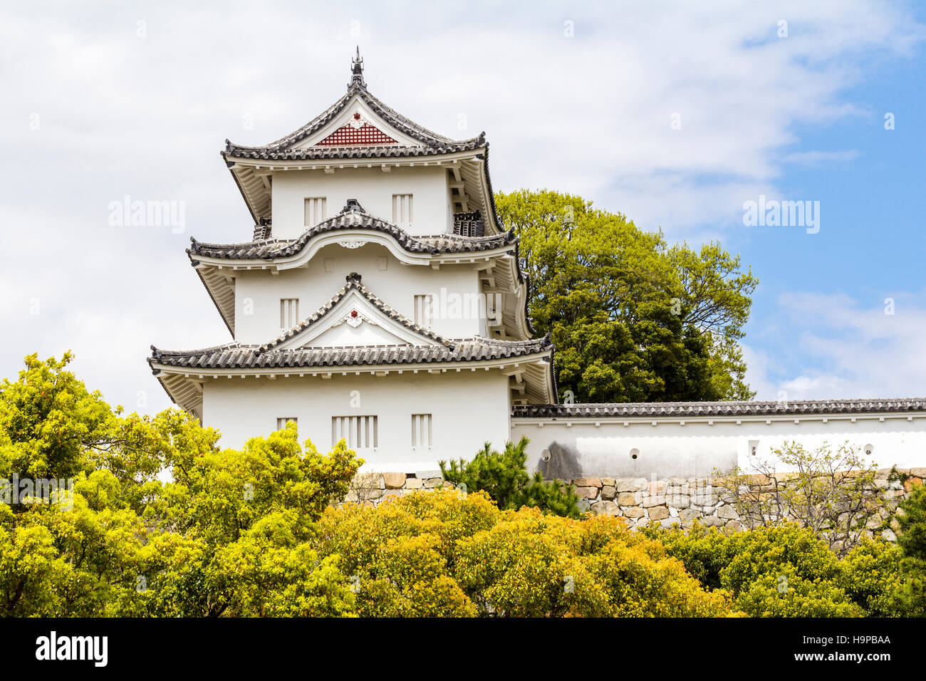 Japan, Akashi castle, Kishun-jo. Hitsujisaru Yagura, tower, with ...