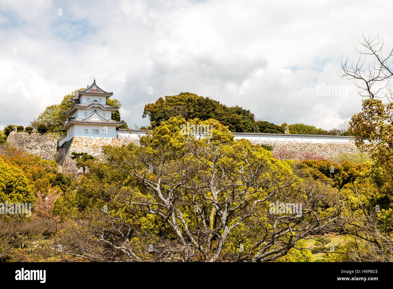 Japan, Akashi castle, AKA Kishun-jo. three-story Hitsujisaru Yagura ...