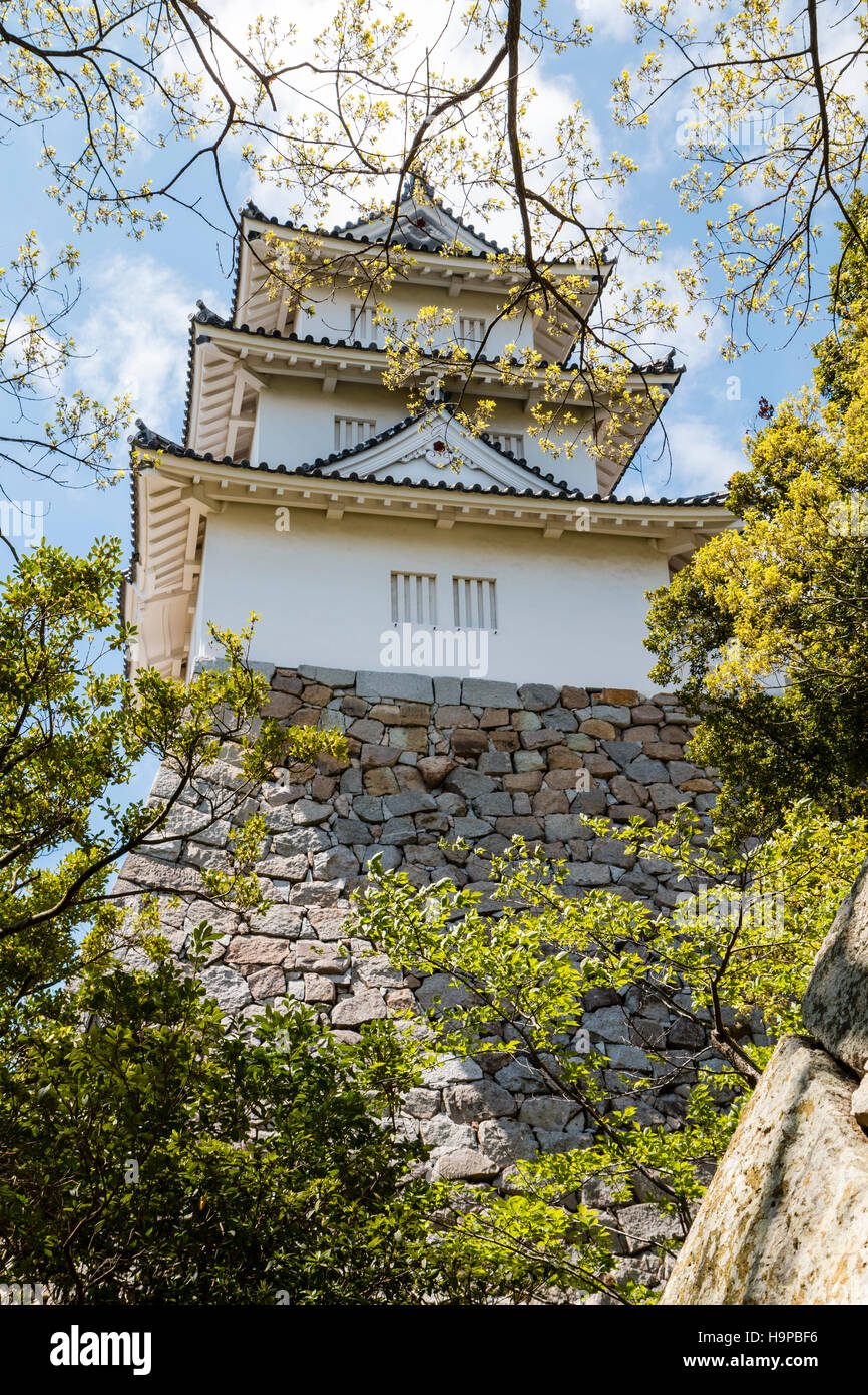 Japan, Akashi castle, AKA Kishun-jo. Three story Tatsumi Yagura, tower ...