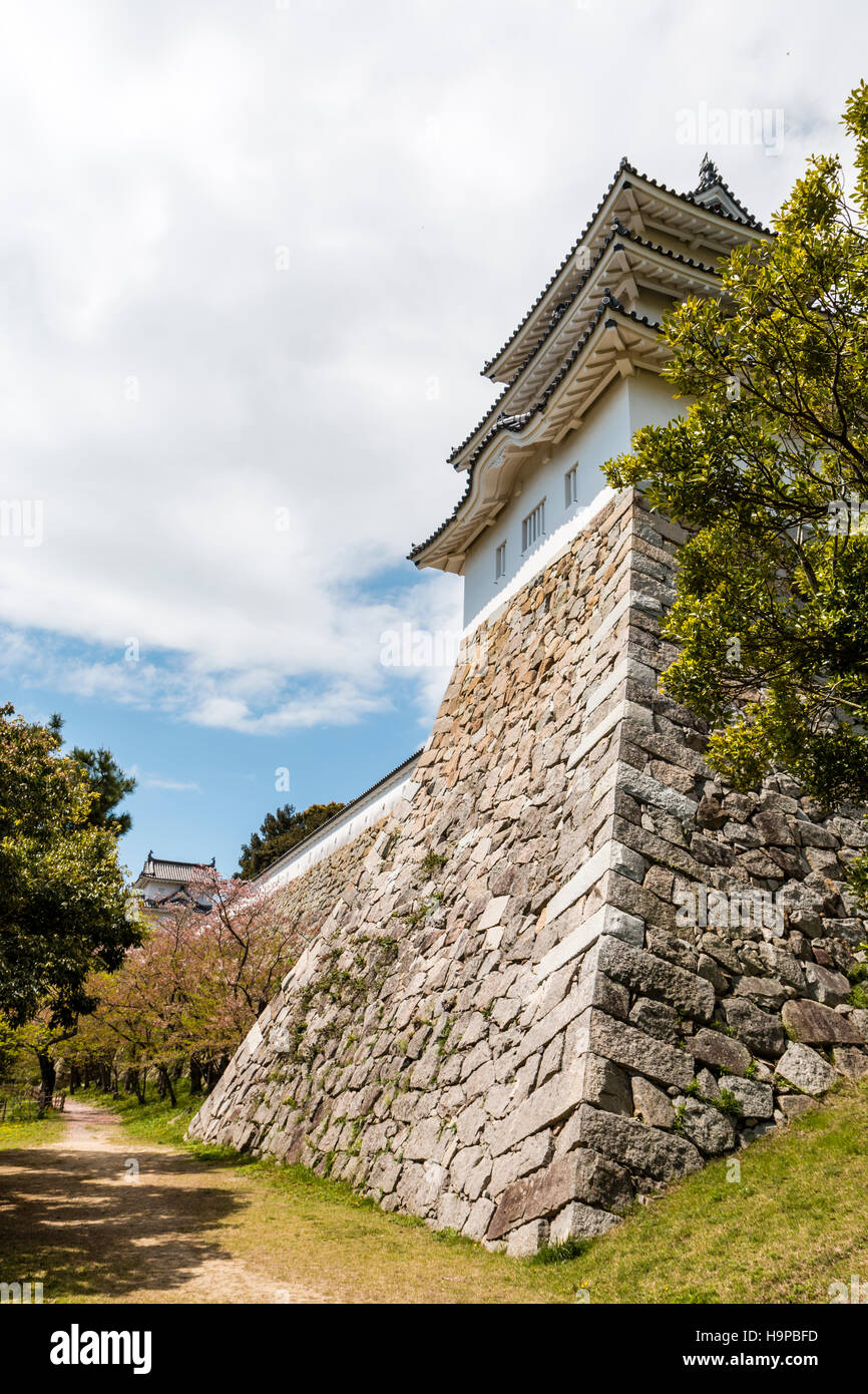 Japan, Akashi castle, AKA Kishun-jo. Tatsumi Yagura, tower, on top of ...