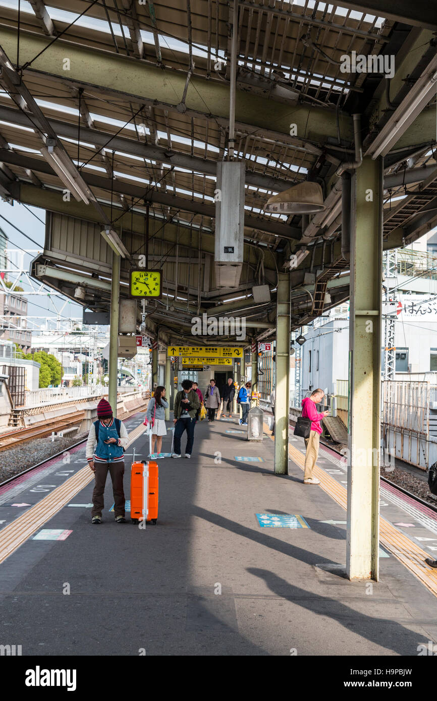 Japan, Osaka, JR Shin-imamiya station on the Osaka loop line. View ...