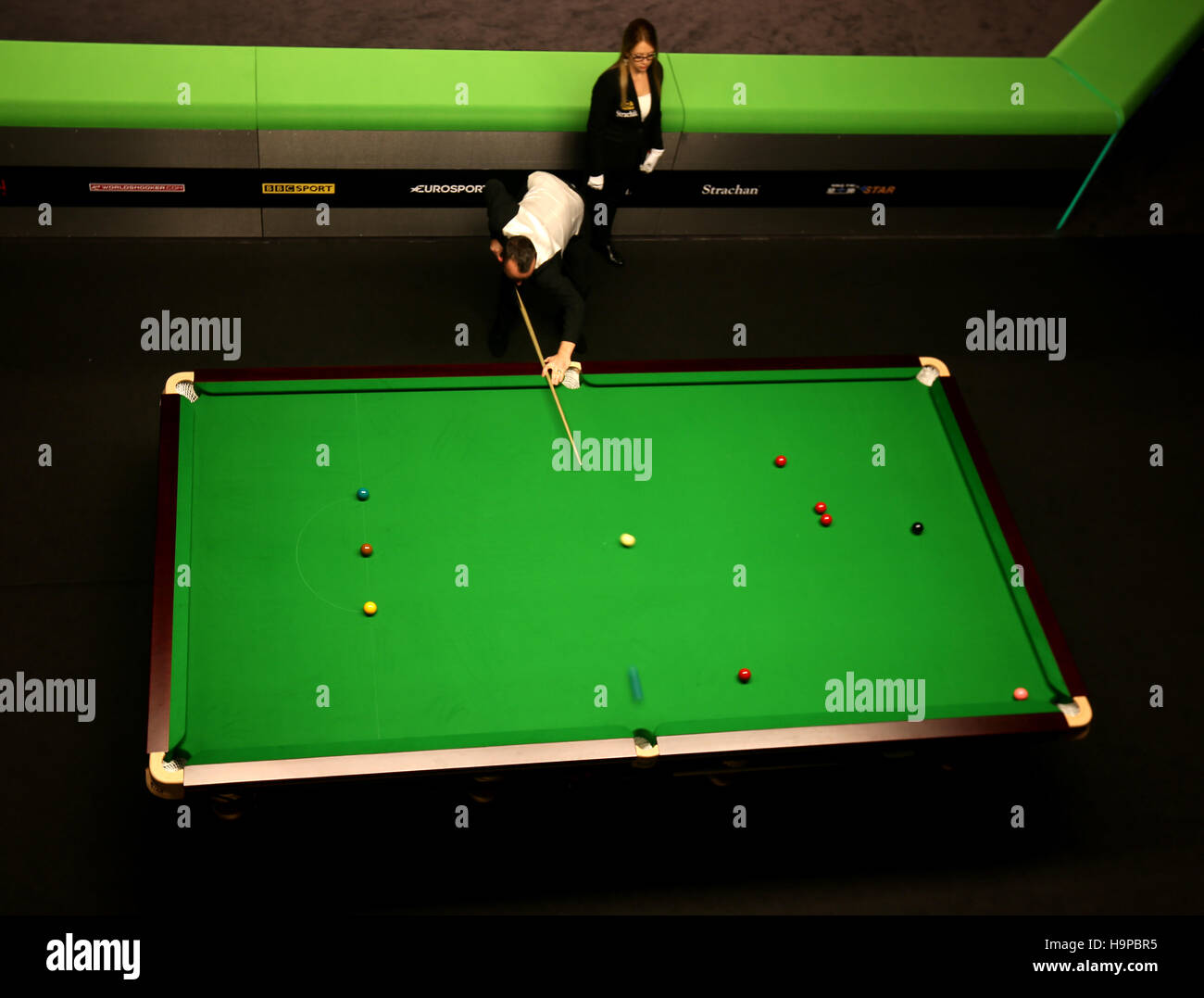 Michael Wild in action during his first round match against Alan ...