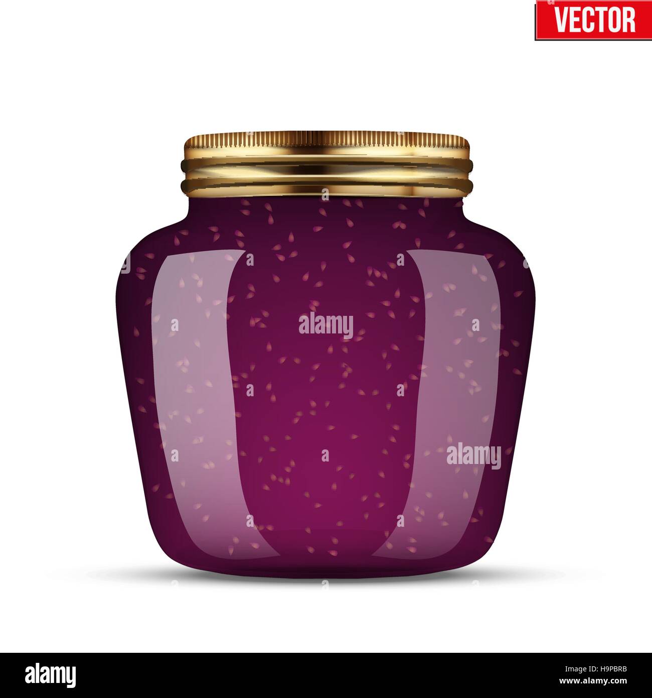 Glass Jar with raspberries jam Stock Vector Image & Art - Alamy