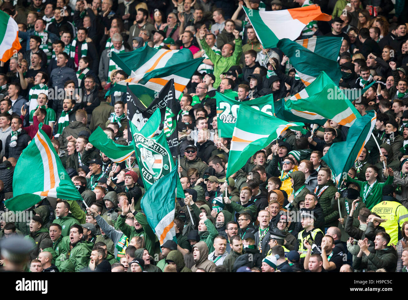 Celtic fans in the stands Stock Photo - Alamy