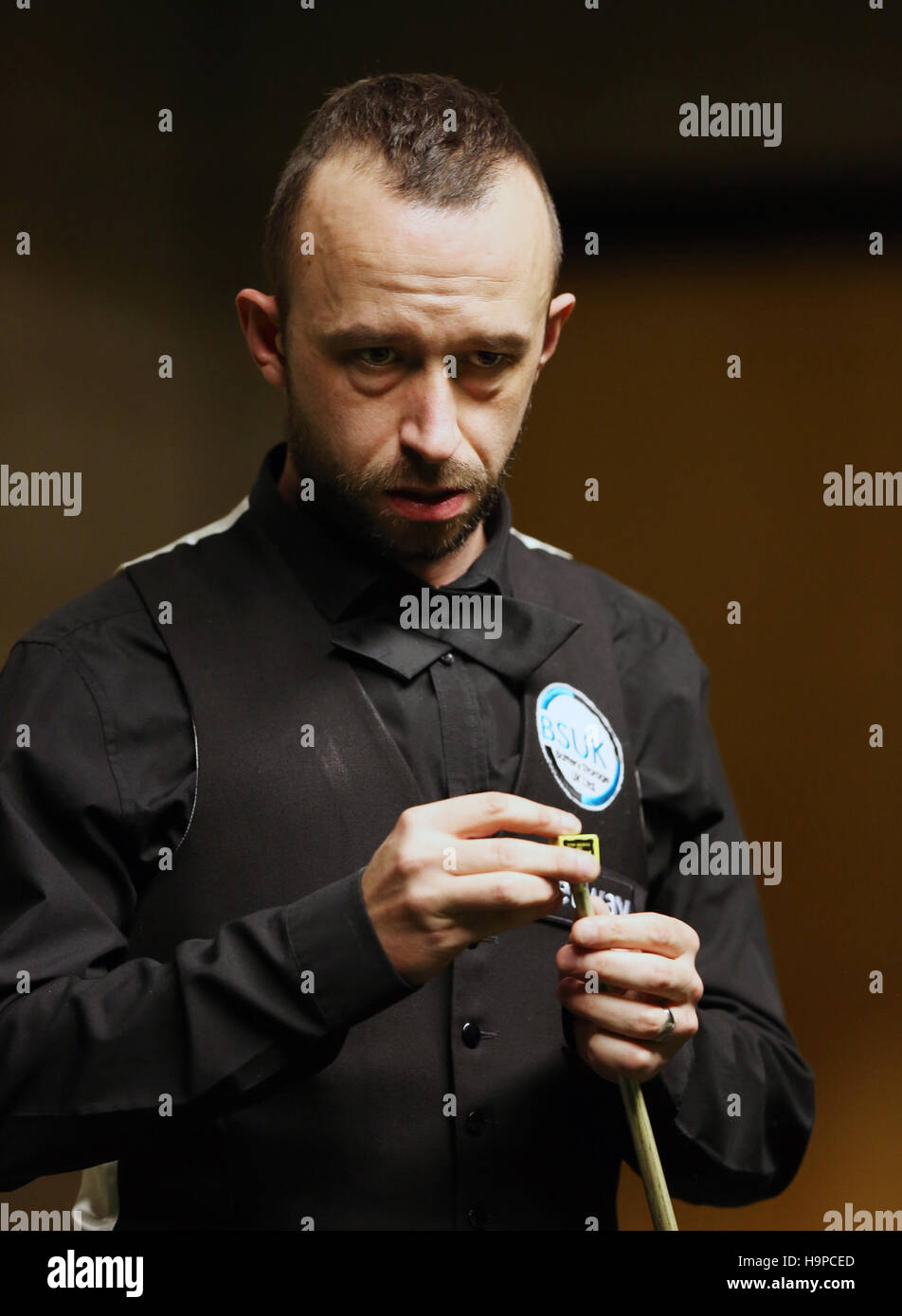 Michael Wild in action during his first round match against Alan ...