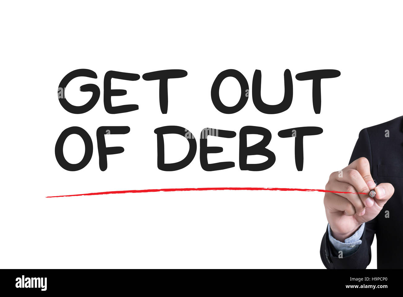 Get Out of Debt Stock Photo - Alamy