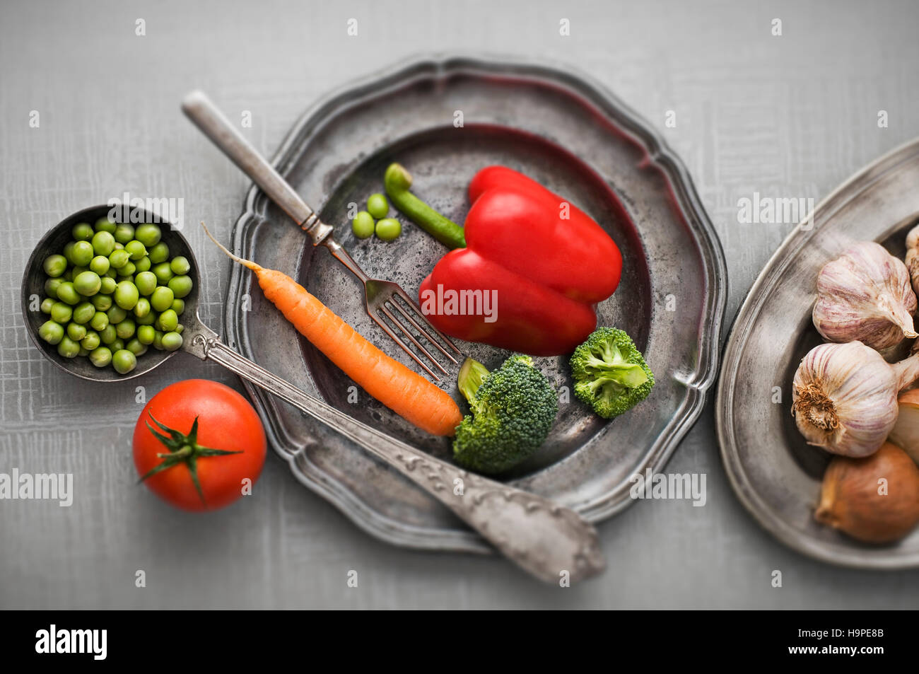 Raw vegetables vintage background close up shoot Stock Photo - Alamy
