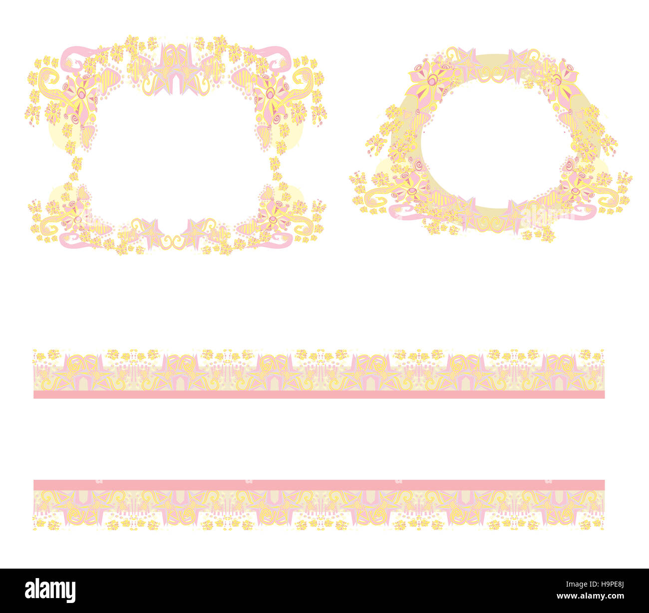 Set with vintage frame Stock Photo - Alamy