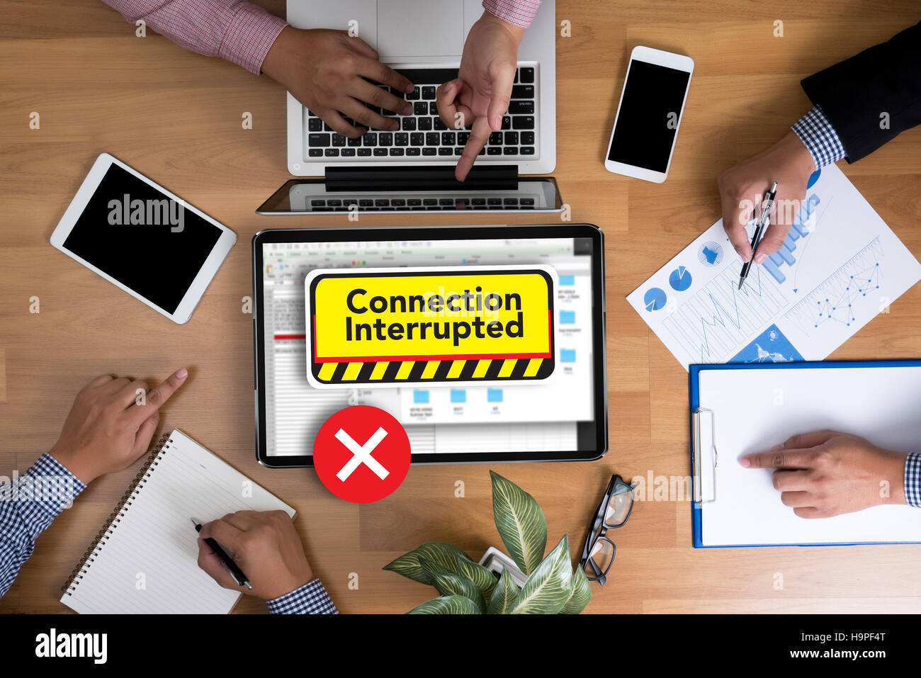 computer Interrupted Attention Alert Connection Interrupted War Stock ...