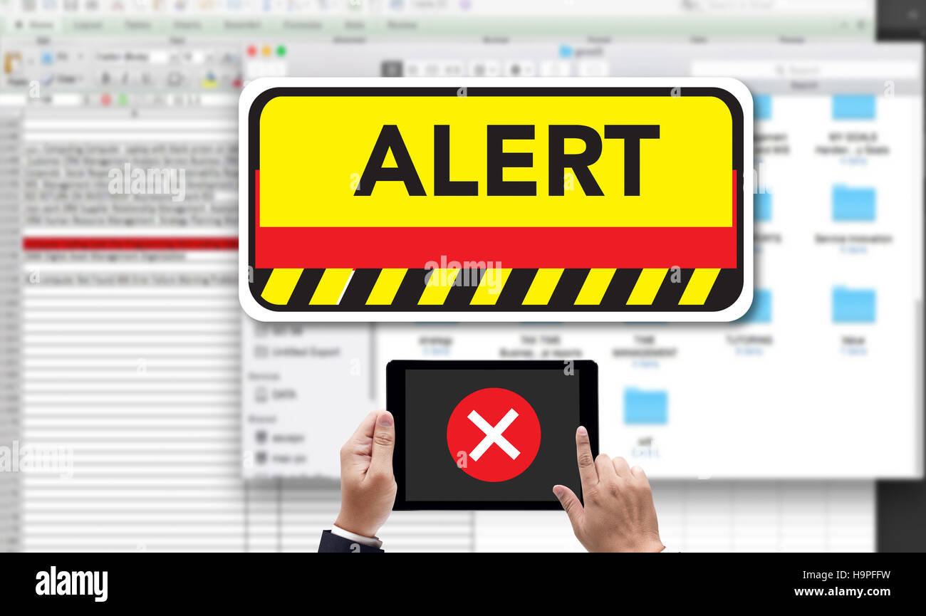 computer Attention Alert Connection Interrupted Warning and Atte Stock ...