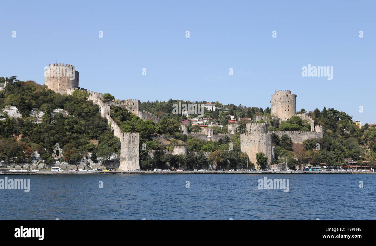 Rumelian Castle in Bosphorus Strait Coast of Istanbul City, Turkey ...