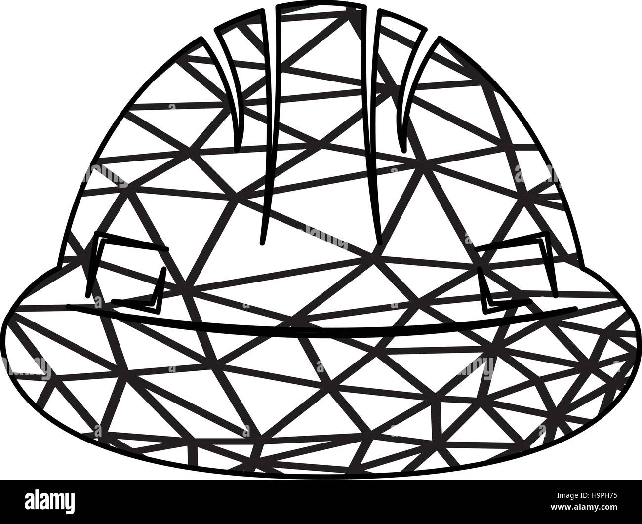 Isolated construction helm icon on a white background, Vector ...