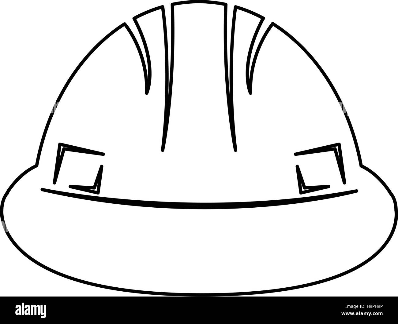 Isolated construction helm icon on a white background, Vector ...