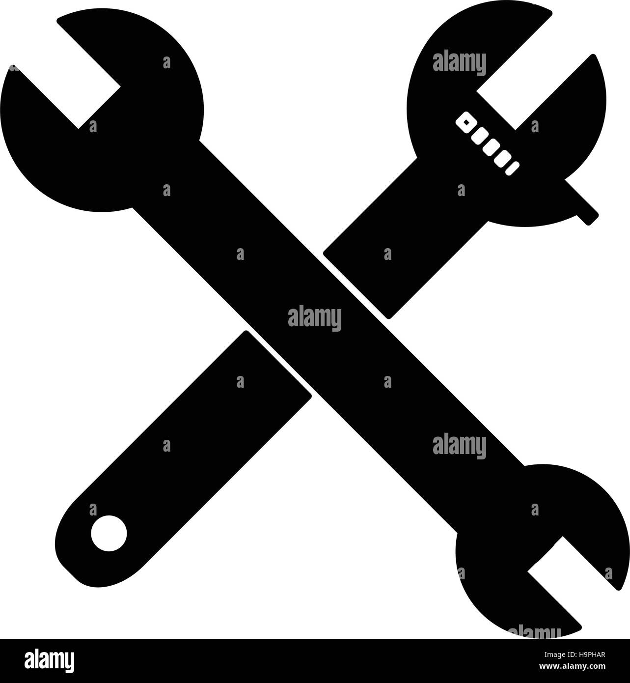 Isolated pair of wrenches icon on a white background, Vector ...