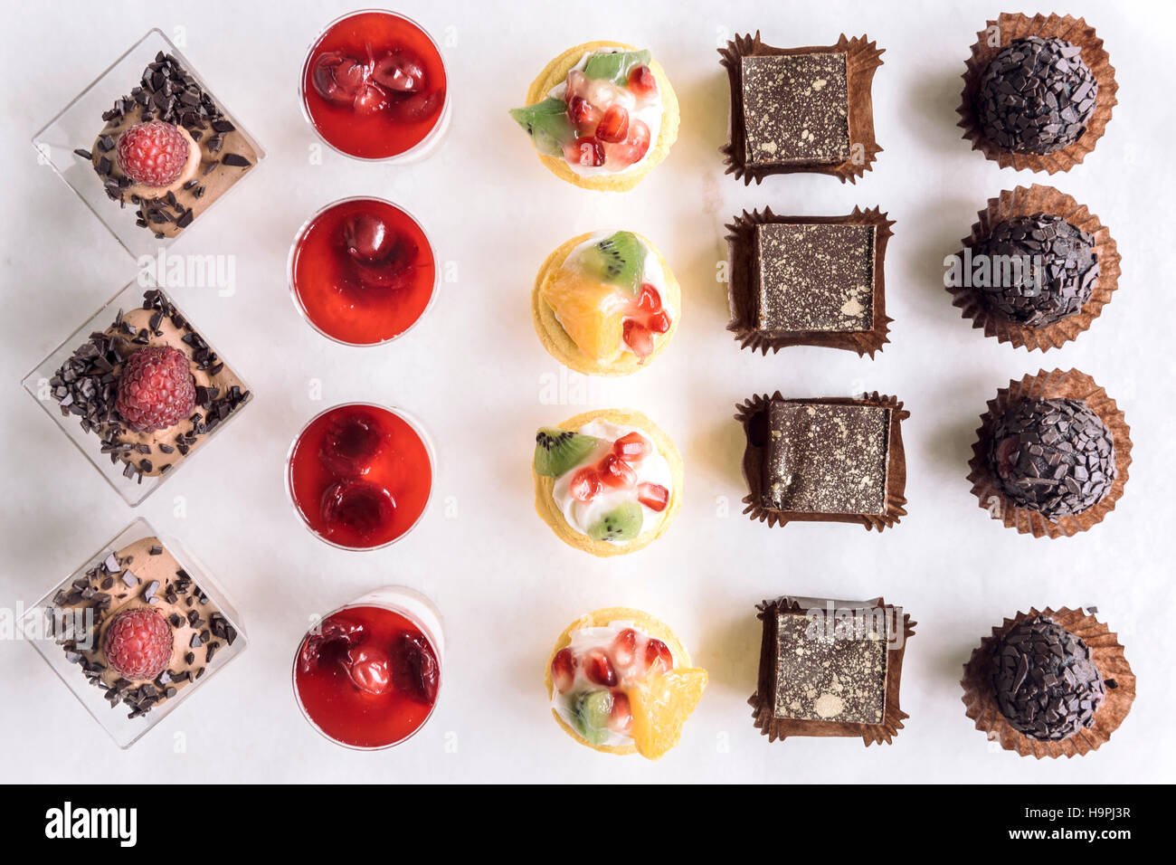 Assorted of mini chocolate cakes for holiday Stock Photo - Alamy