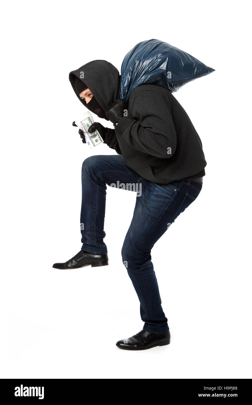 Man hand money bag Cut Out Stock Images & Pictures - Alamy