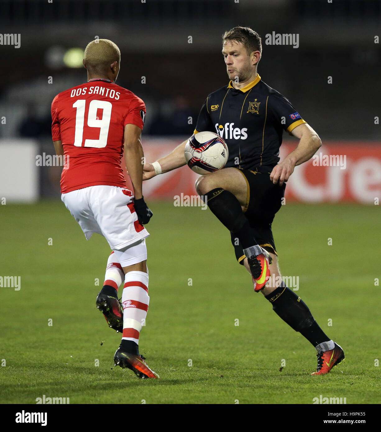 Dundalk's Dane Massey (right) and AZ Alkmaar's Dabney dos Santos Souza ...