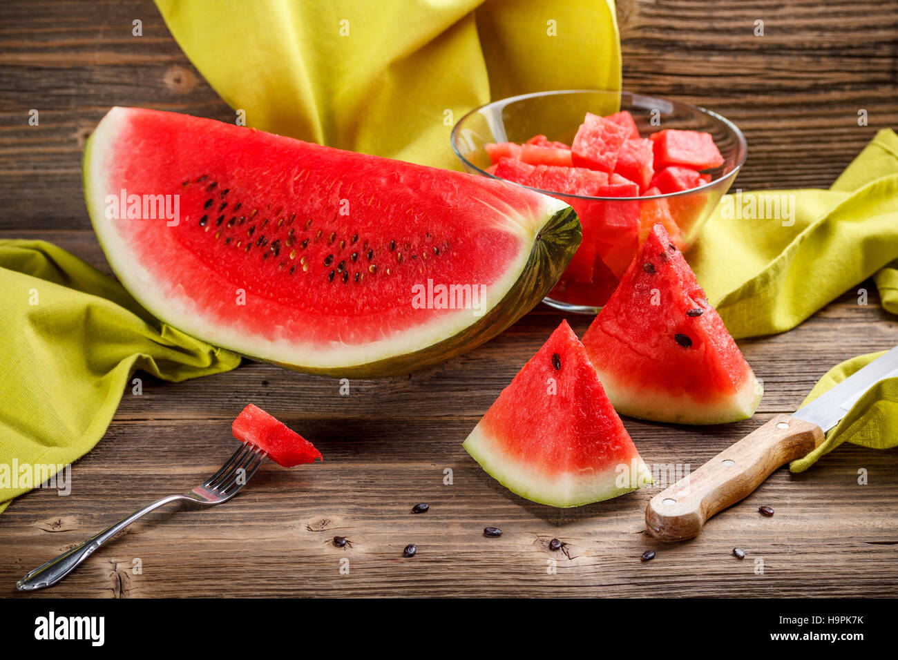 Chopped watermelon hi-res stock photography and images - Alamy