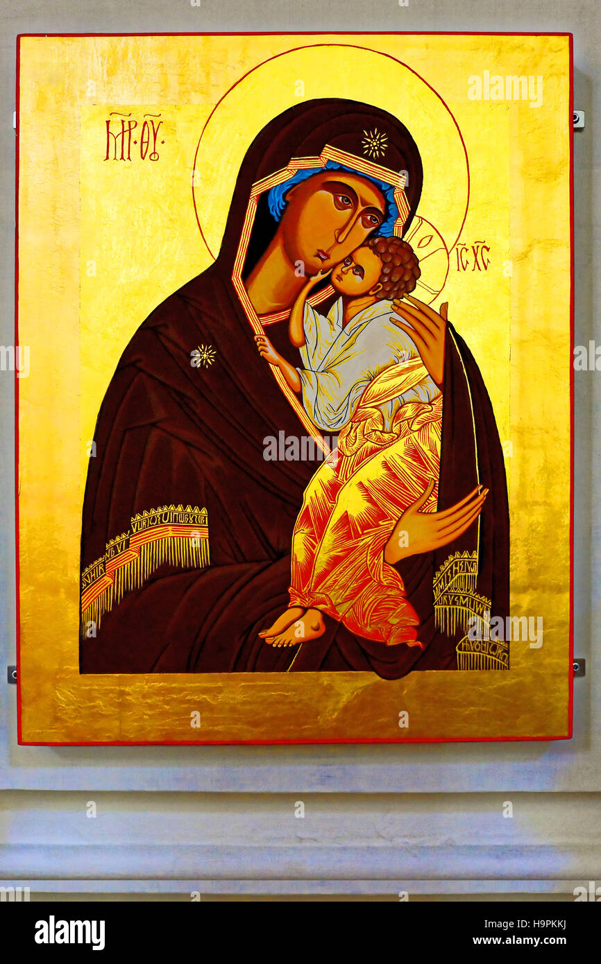 Gibraltar Golden Madonna and child in Kings Chapel Stock Photo - Alamy