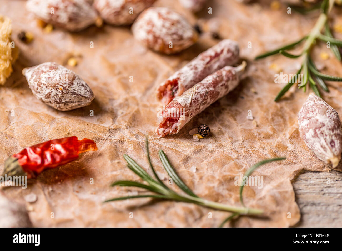 Mini salamis hi-res stock photography and images - Alamy