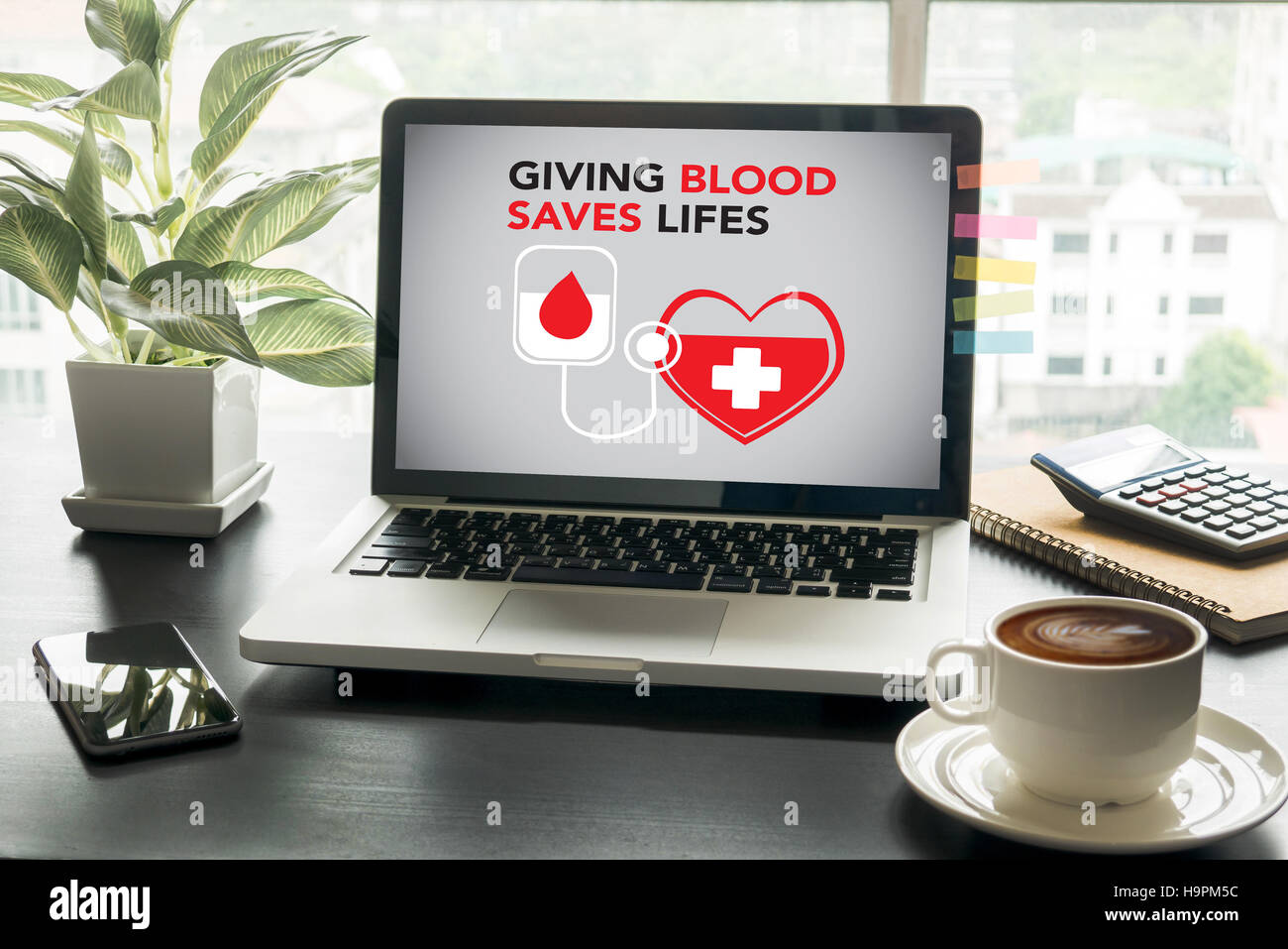 GIVING BLOOD SAVES LIFES Blood Donation Give Life Stock Photo - Alamy