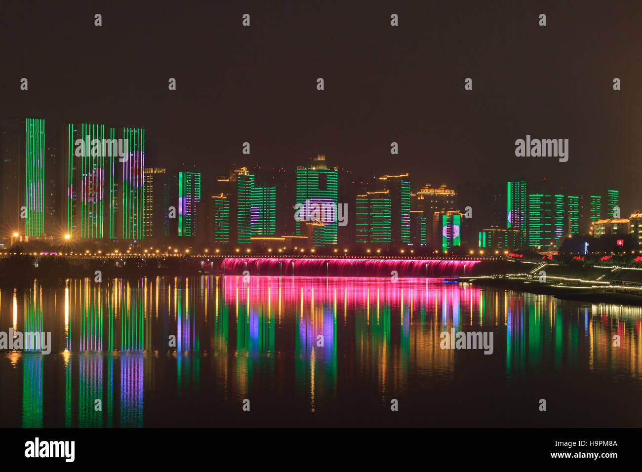 modern city at night Stock Photo - Alamy