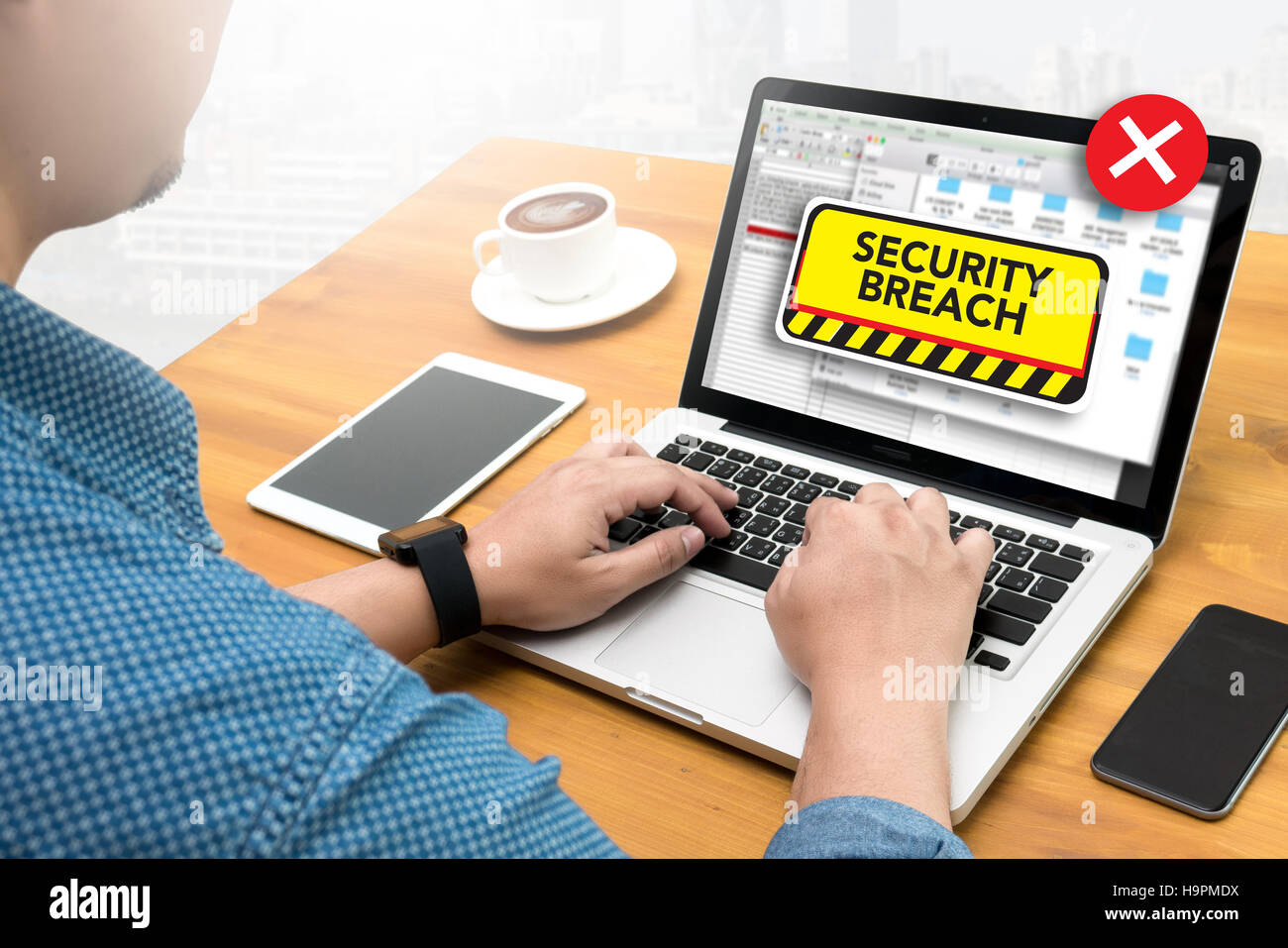 computer Security Breach Cyber Attack Computer Crime Password Se Stock ...