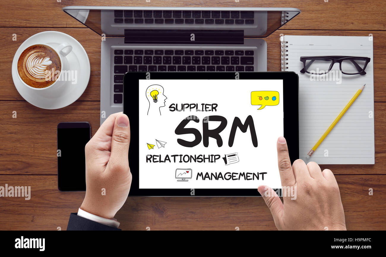 man work SRM Supplier Relationship Management Assessment Enterp Stock ...