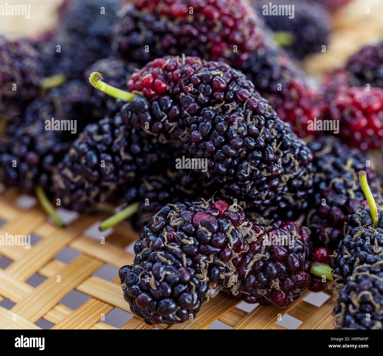 Dark purple mulberries hi-res stock photography and images - Alamy