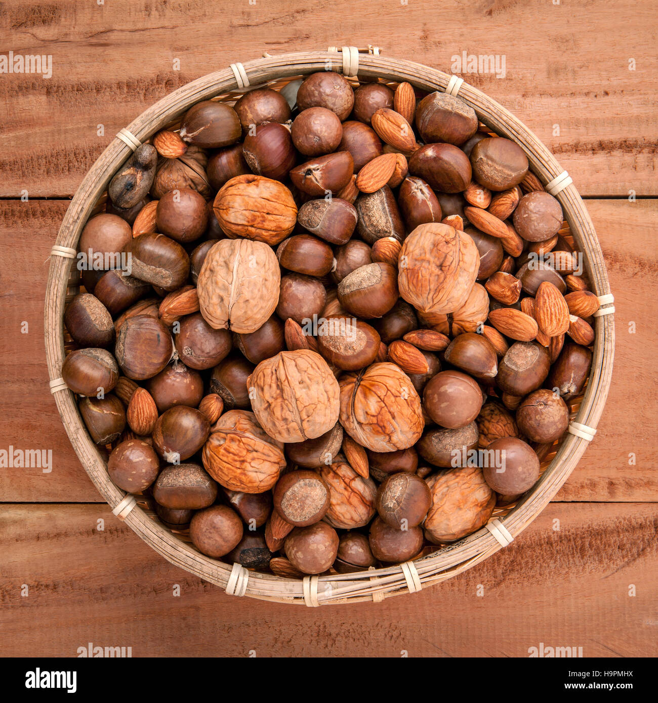 Mixed different kinds of nuts in shells ,cashew, almond, walnut Stock ...