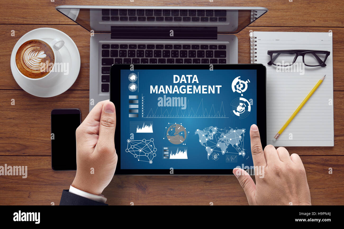 DATA MANAGEMENT File Database Cloud Network Stock Photo - Alamy