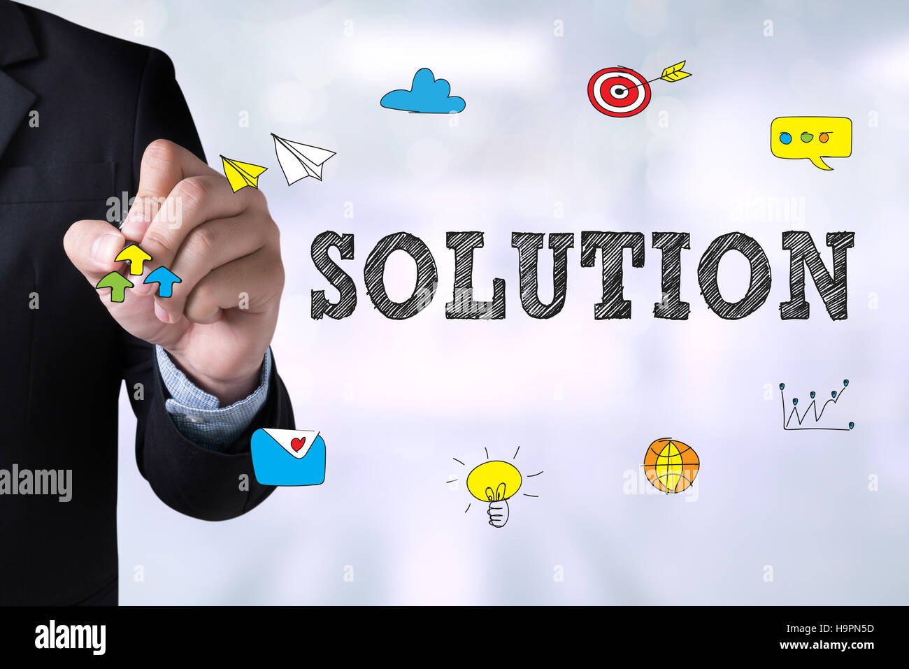 SOLUTION ( Solution Innovation Progress Strategy Decision Stock Photo ...