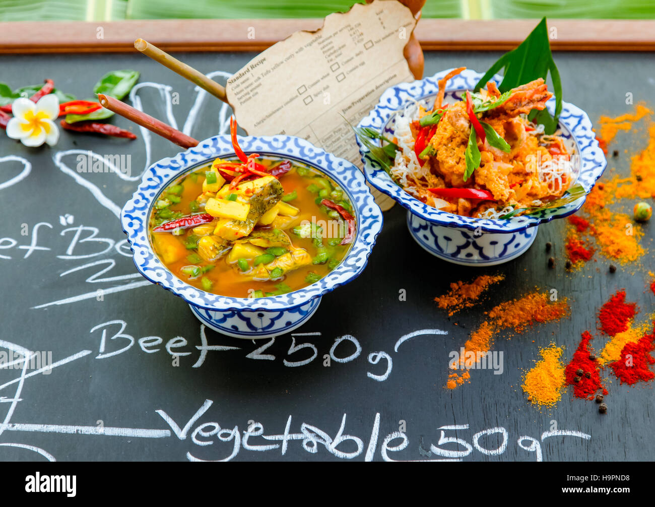 Authentic thai cuisine with decoration and flavour Stock Photo - Alamy