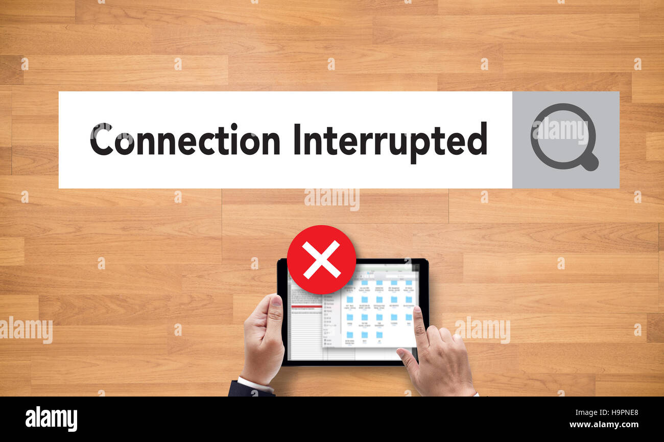 computer Interrupted Attention Alert Connection Interrupted War Stock ...