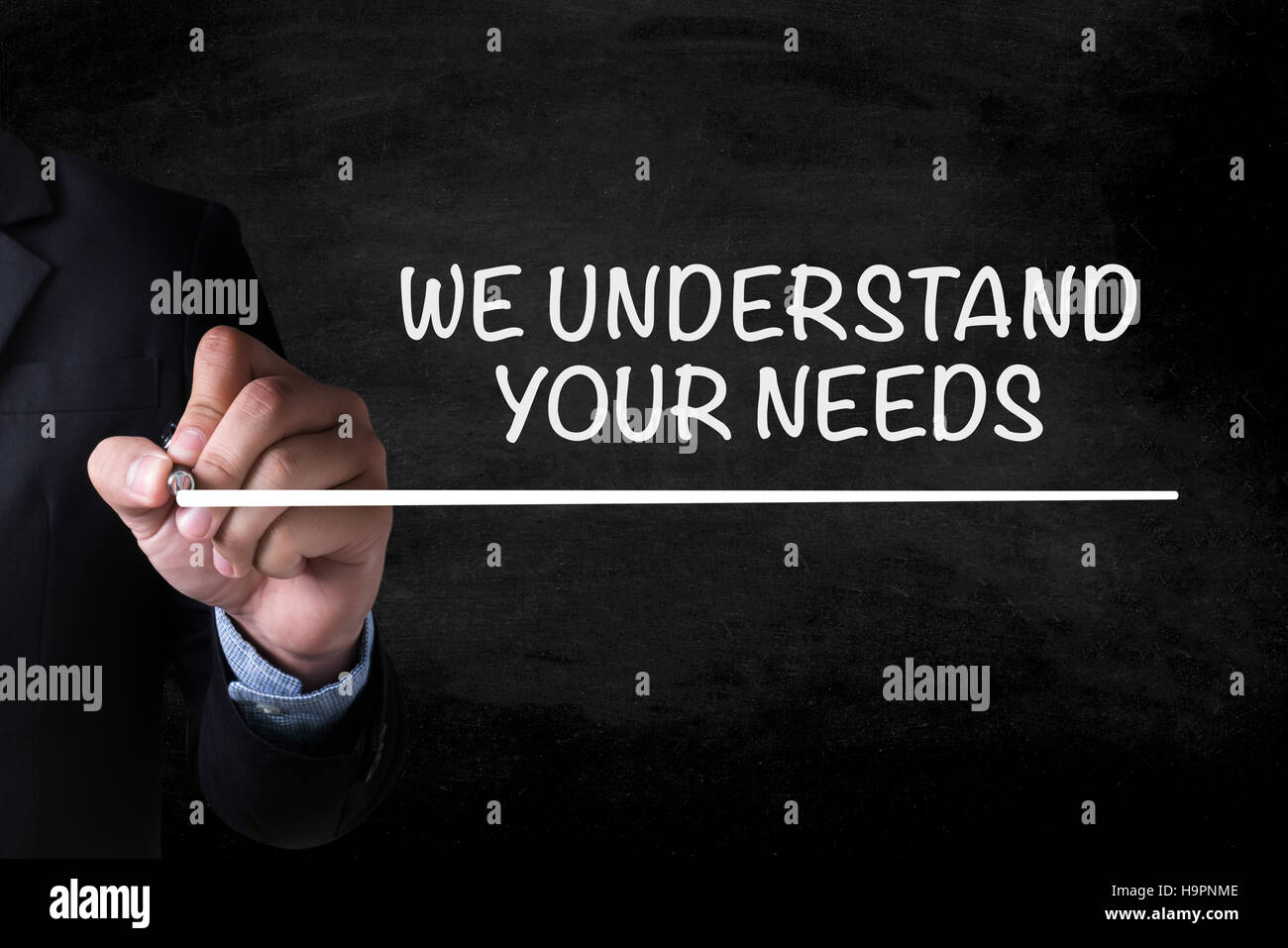 WE UNDERSTAND YOUR NEEDS Stock Photo - Alamy