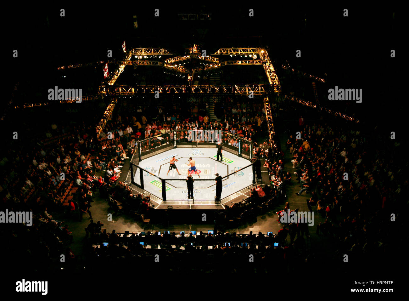 Patrick Cote, right, fights Scott Smith at the Ultimate Fighting ...